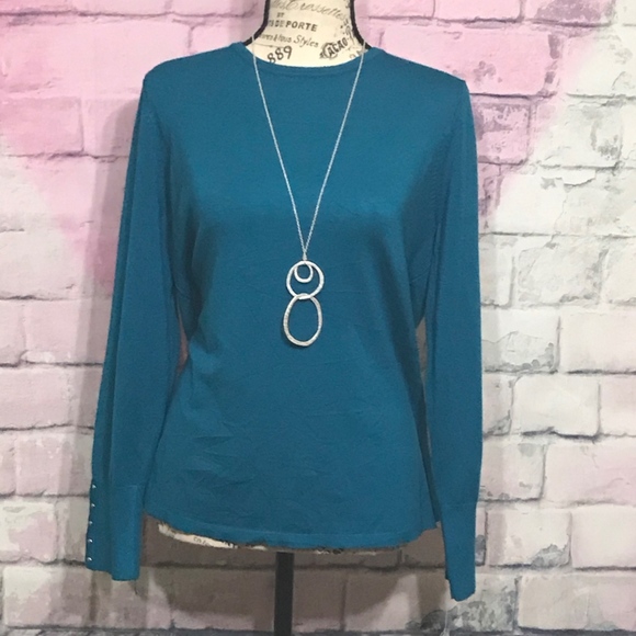 JM Collection | Sweaters | 32 Blue Jm Collections Sweater Pxl | Poshmark
